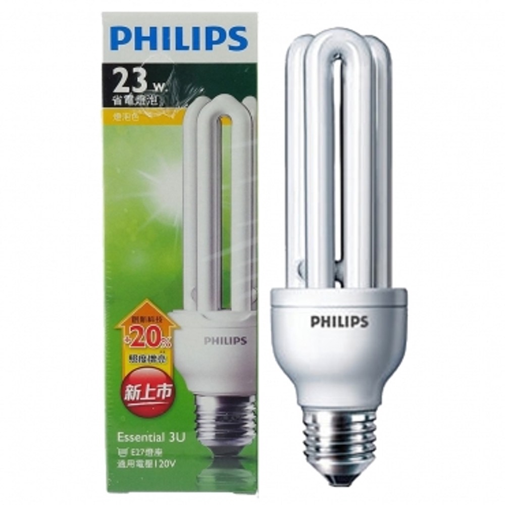 飛利浦 23W 新一代省電燈泡3U 黃光2入 | 蝦皮購物