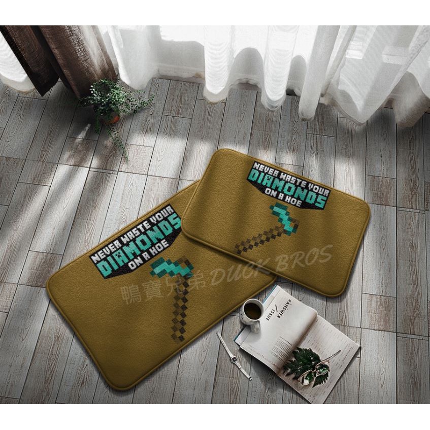 現貨 當個創世神 Minecraft 地毯 地墊 踩腳墊 我的世界第三方周邊 麥塊 苦力怕 史蒂夫 鑽石鎬 | 蝦皮購物