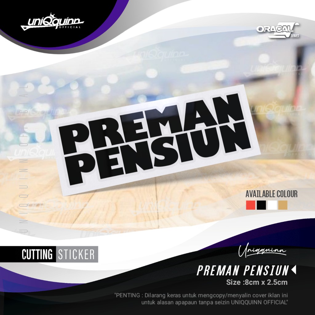 Uq Preman Pensiun 貼紙切割貼紙 Preman Pensiun 電影貼紙定制切割貼紙 | 蝦皮購物