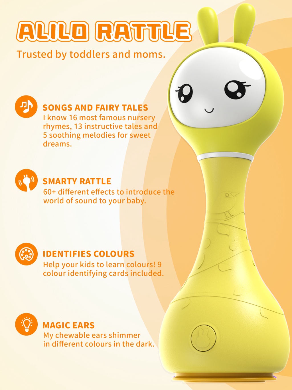 [ALILO火火兔]現貨 嬰兒智能安撫搖鈴(R1全美語版) 認識顏色款 男孩女孩新生兒彌月禮 | 蝦皮購物