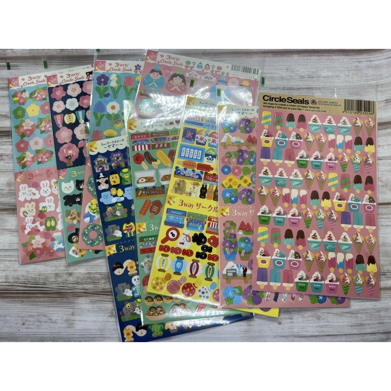 《現貨！日本帶回》2022 Ryu ryu 季節系列貼紙Circle sealsリュリュ 春季 夏季 冰品 | 蝦皮購物