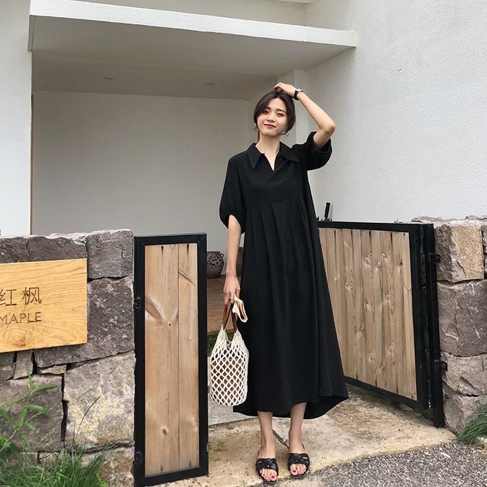 【M-4XL大尺碼】大尺碼裙裝/氣質洋裝/孕婦/辣媽遮肚顯瘦黑色長裙300斤/大尺碼洋裝/200斤胖mm/夏裝/大碼女裝 | 蝦皮購物