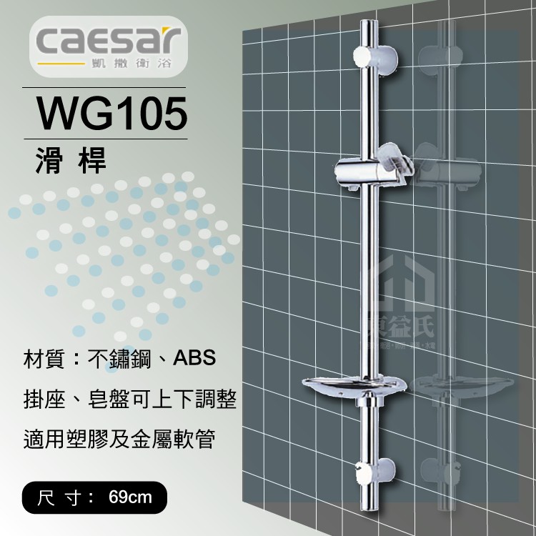 含稅 凱撒 CASER WG105 不鏽鋼滑桿 浴室淋浴柱 淋浴升降桿 花灑柱 花灑座 蓮蓬頭座【東益氏】 | 蝦皮購物
