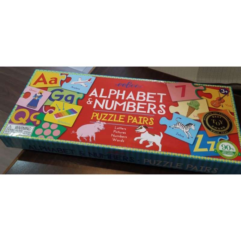 拼圖 eeboo alphabet & numbers puzzle 下標前請先詢問 | 蝦皮購物