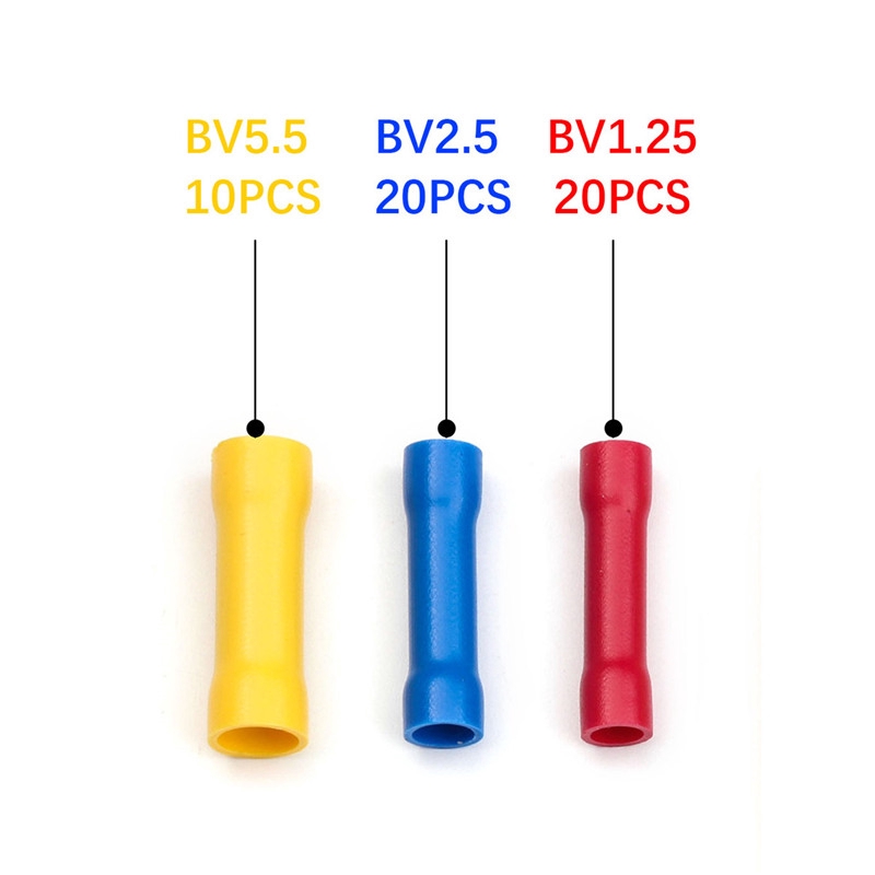 50 或 100 件 BV1.25 BV2.5 BV5.5 絕緣壓接端子電線電纜壓接端子連接器套件分類套件 | 蝦皮購物