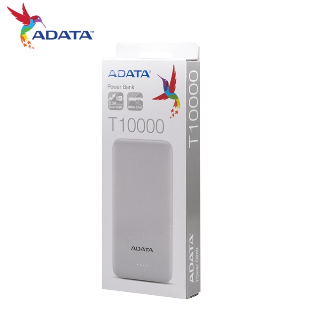 【台灣保固】ADATA 威剛 T10000 薄型 行動電源 10000mAh 行充 黑/白色 | 蝦皮購物