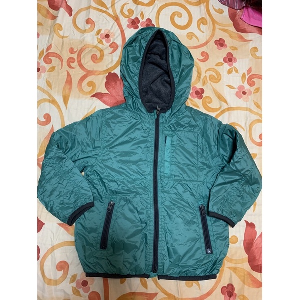 baby GAP 4Y 105cm 藍綠色 亮面 防風 刷毛 連帽外套 / 二手九成新 | 蝦皮購物
