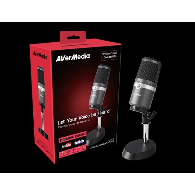 AVerMedia 圓剛 AM310 黑鳩 高音質 USB麥克風 | 蝦皮購物