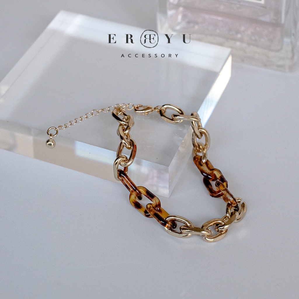 【ERYU】現貨｜聆聽黃昏的歌謠 - 琥珀樹脂復古手鍊 可調式手鍊 | 蝦皮購物