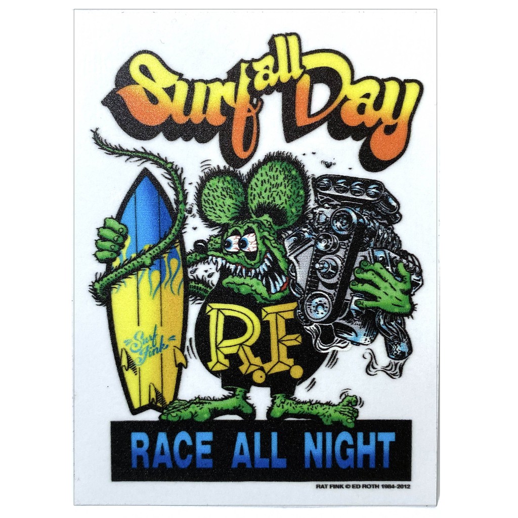 RAT FINK 透明貼紙 - Surf All Day 衝浪與飆車 | 蝦皮購物