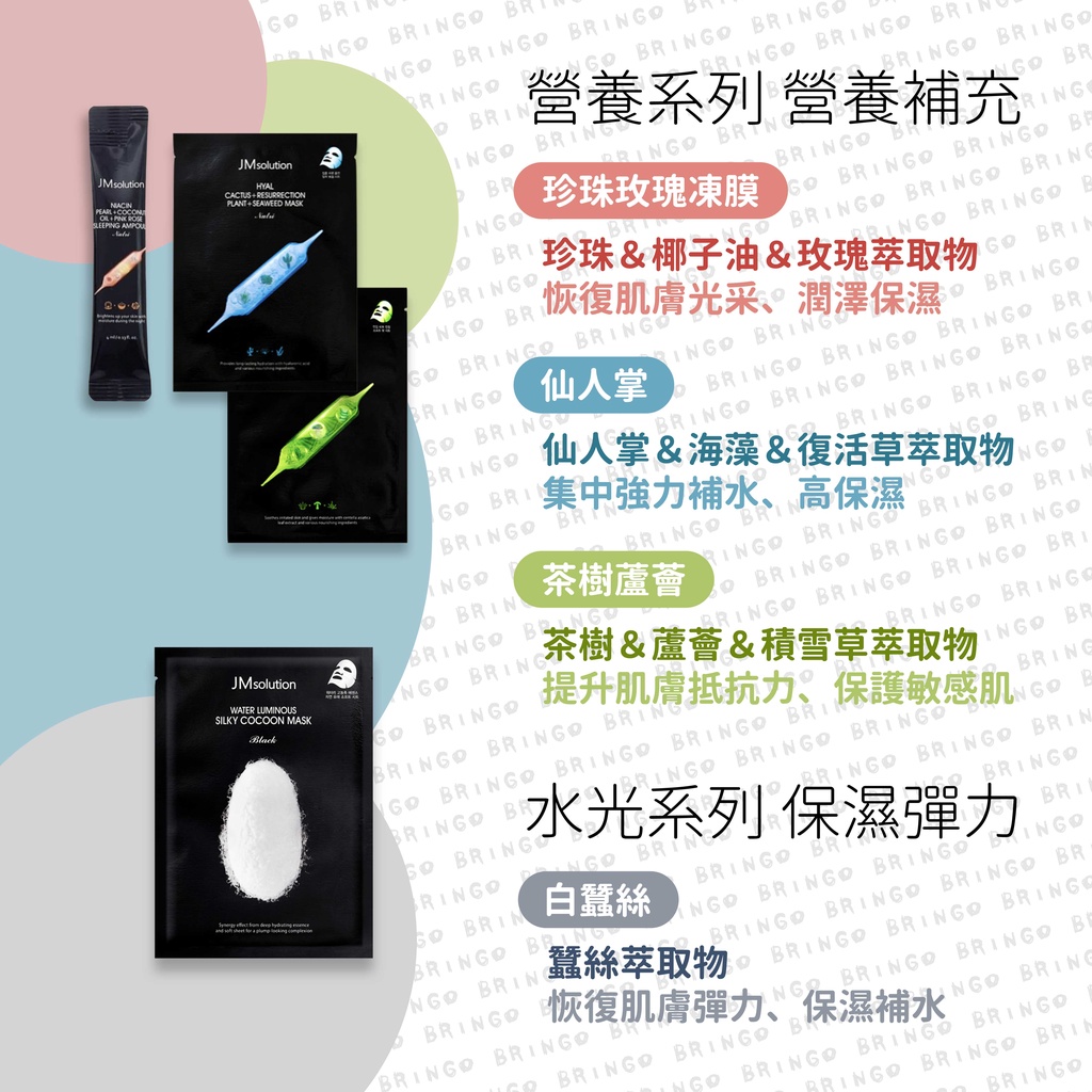 【BRINGO】JM solution B5老虎積雪草 水光蜂蜜 蠶絲 珍珠 急救保濕 韓國 面膜 jmsolution | 蝦皮購物