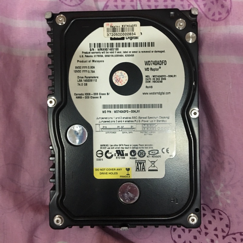 WD Raptor 暴龍 萬轉 10000 RPM WD740ADFD 74G 3.5吋硬碟 | 蝦皮購物