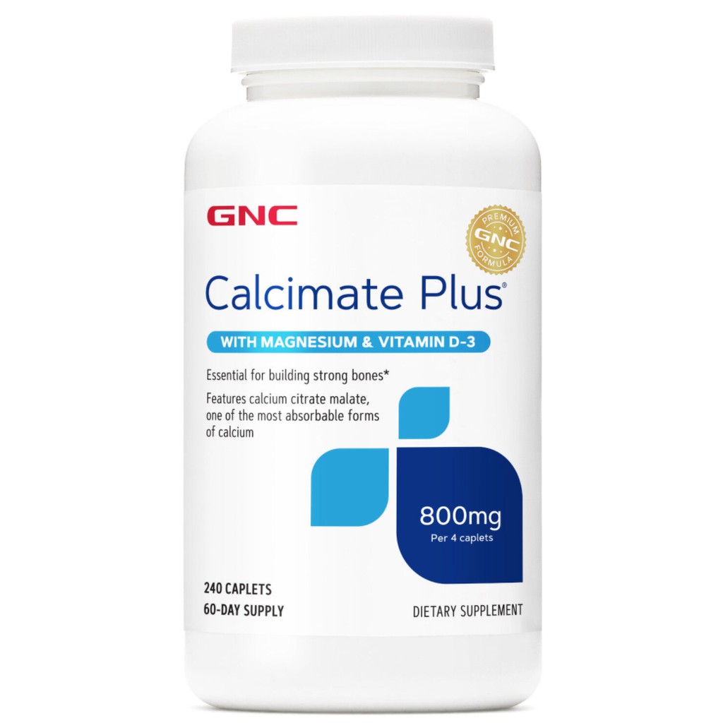 聊聊就免運 GNC代購 新包裝 Calcimate Plus 800 檸檬蘋果酸鈣+鎂+D3 240顆 | 蝦皮購物