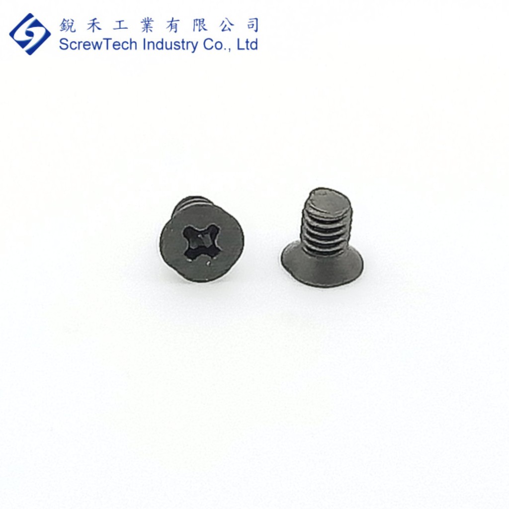 【銳禾】工廠直營 M2.5x4 鍍黑鎳 100入裝 沉頭/皿頭 十字槽 機械牙 特殊螺絲 FAM0250400B-1 | 蝦皮購物