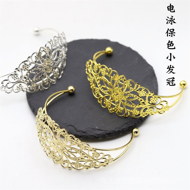 電泳保色73mm長條花片小發冠diy古風發簪步搖頭飾主體材料 QWIE | 蝦皮購物