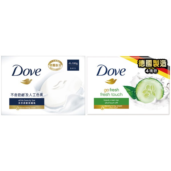 Dove 多芬 滋養柔嫩潔膚塊／清爽水嫩潔膚塊(90gx4入)【小三美日】香皂 D364918 | 蝦皮購物