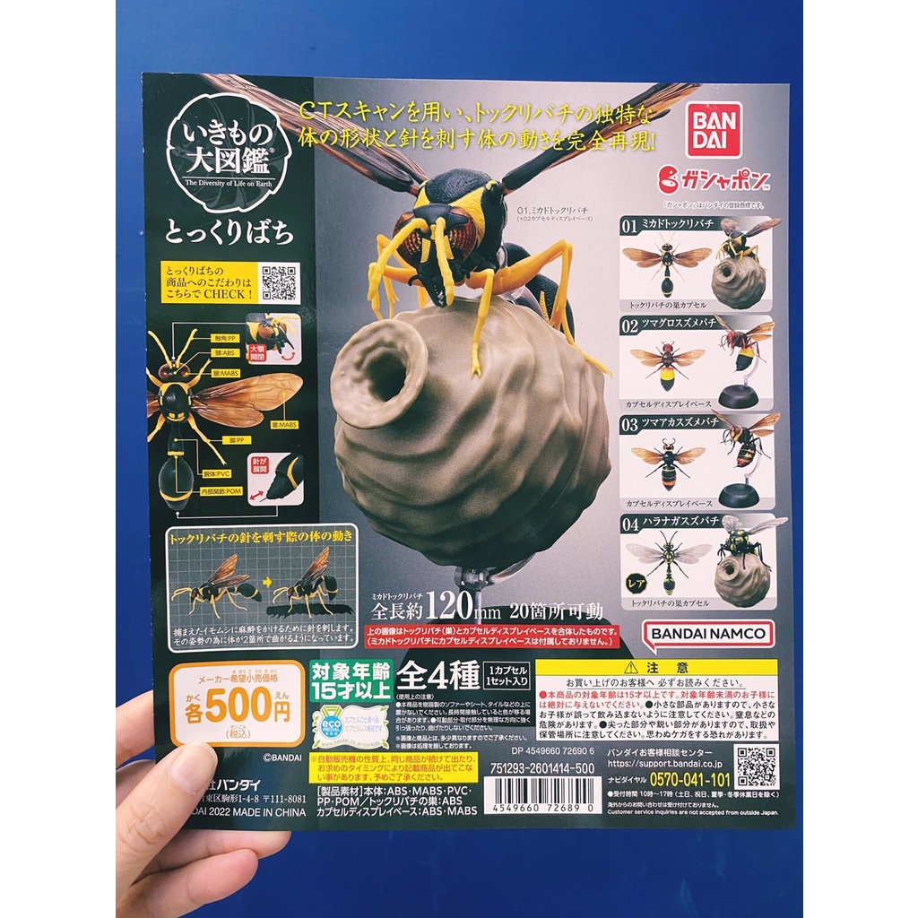 「VIC TOY」現貨 BANDAI 環保扭蛋 生物大圖鑑 德利蜂 全四種 拆外膜確認款 | 蝦皮購物