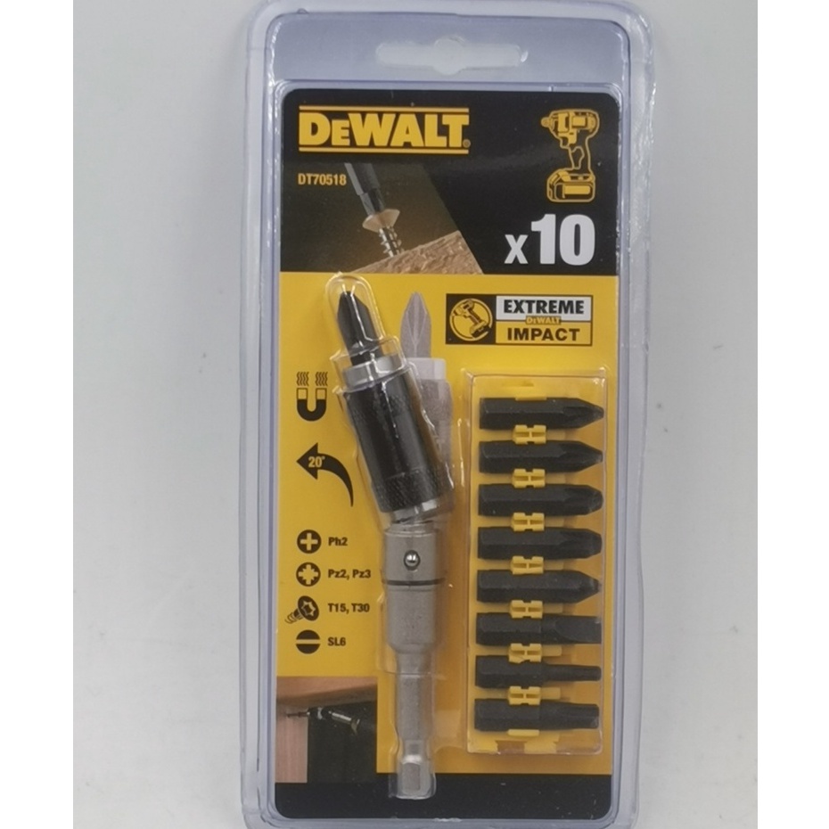 "台南工具好事多" DEWALT 得偉 全新 DT70518 10件組 電動衝擊起子用 批頭組 螺絲 螺絲起子 起子批頭 | 蝦皮購物