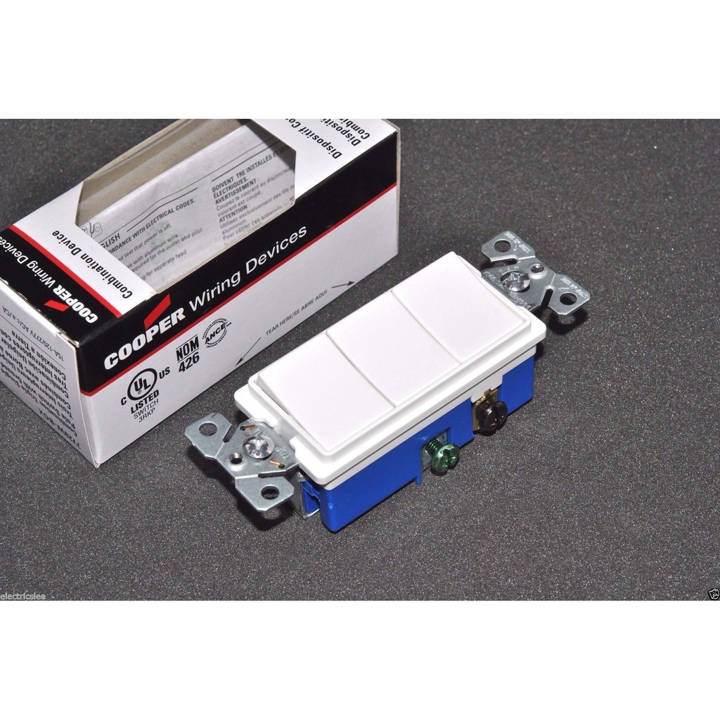 美國 COOPER 7729W 單線式 三開單聯 方形蹺蹺板式 開關 白色 送PJS26W 白色尼龍蓋板 | 蝦皮購物