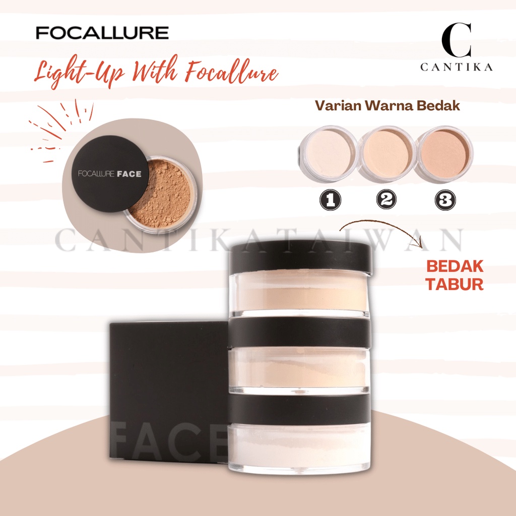 FOCALLURE Super Fine Loose Powder - 3 Colours Bedak Tabur | 蝦皮購物