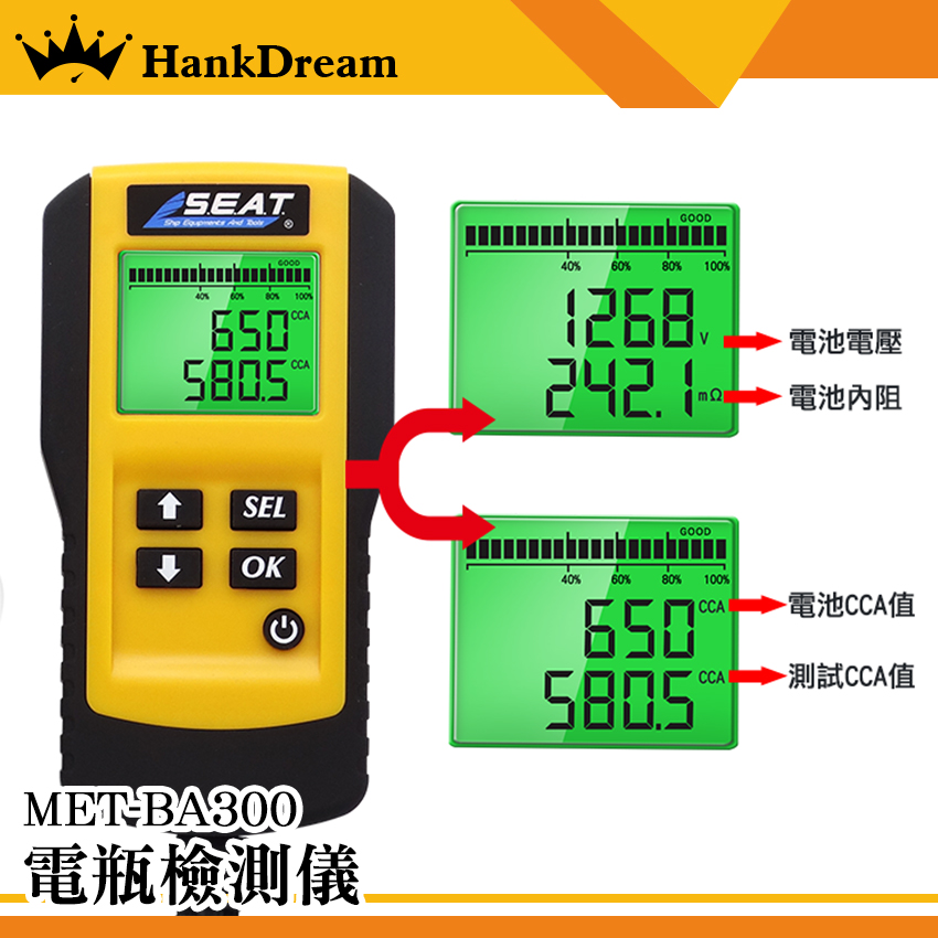 《恆準科技》汽機車電池檢測儀 MET-BA300 電瓶診斷儀 蓄電池檢測 12V鉛酸電池 電子/化工/紡織業 | 蝦皮購物