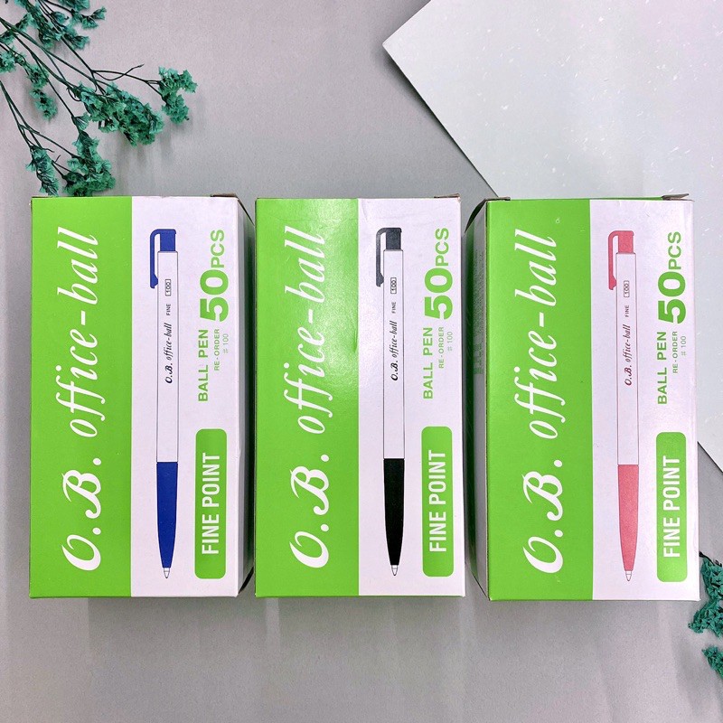 【O.B.】OB-100 0.7mm原子筆(盒裝50支入)/原子筆/流暢/好寫/辦公用 | 蝦皮購物
