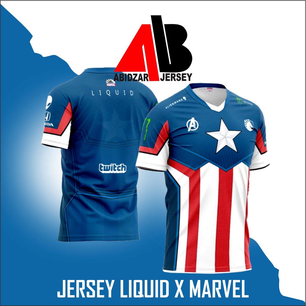 MARVEL Liquid X 奇蹟隊球衣美國隊長游戲 dota 2 | 蝦皮購物