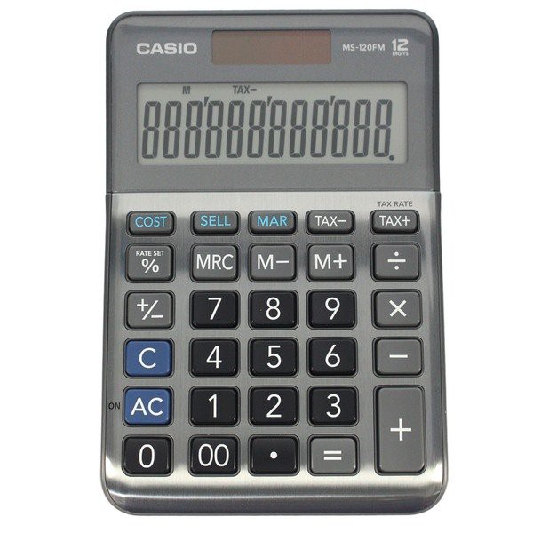 CASIO 卡西歐 MS-120FM 桌上型 計算機 12位數 /一台入 太陽能稅率大字幕金屬面版 稅務計算 | 蝦皮購物