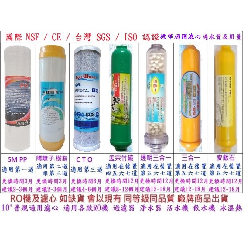 Ro機 過濾器 淨水器 標準公規通用濾心，12345467道，中空絲膜 麥飯石 竹碳 陽離子 樹脂 飲用水 各款濾心選購 | 蝦皮購物