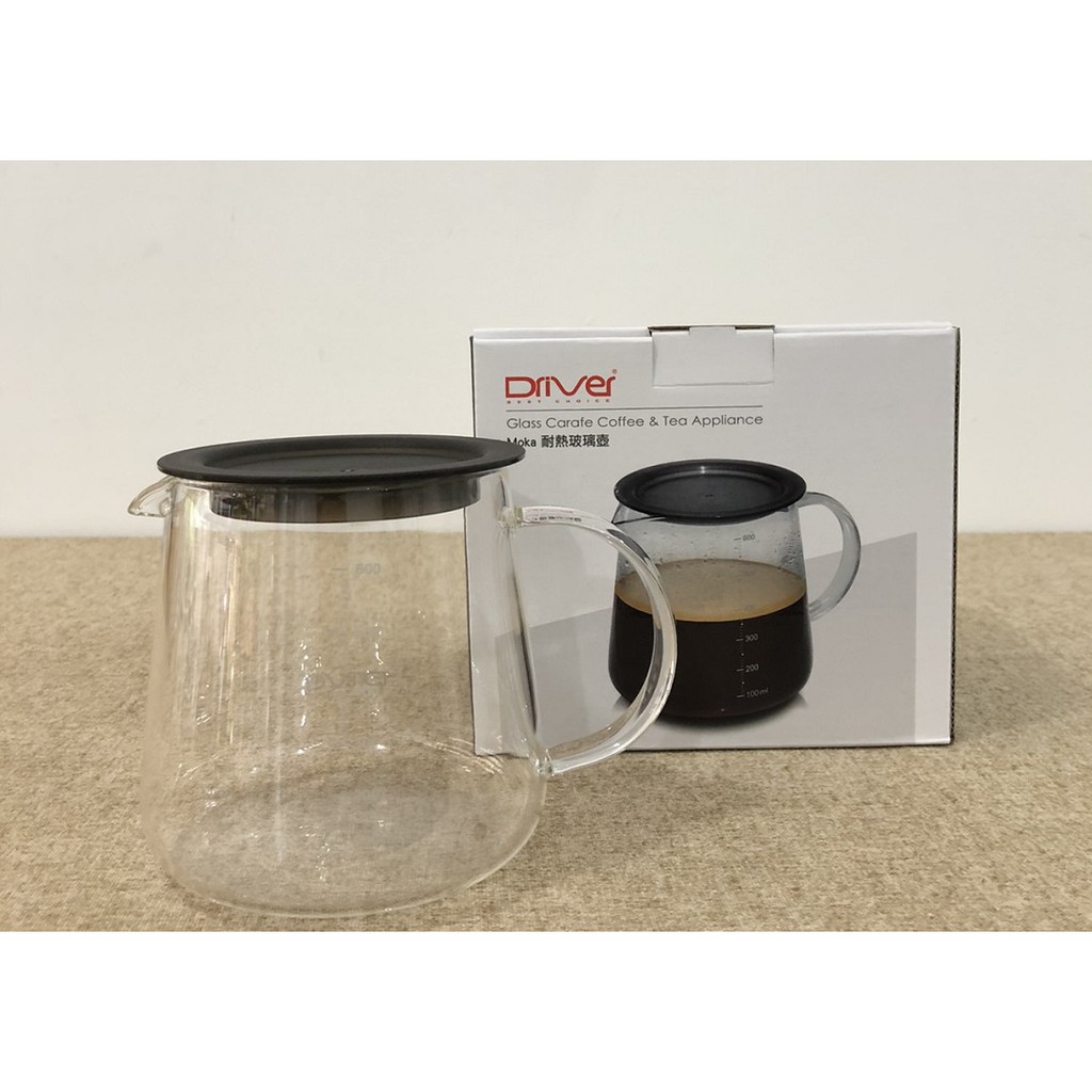 Driver Moka 耐熱玻璃壺 400ml/ 600ml 刻度玻璃壺 咖啡壺 泡茶壺 刻度量杯 | 蝦皮購物