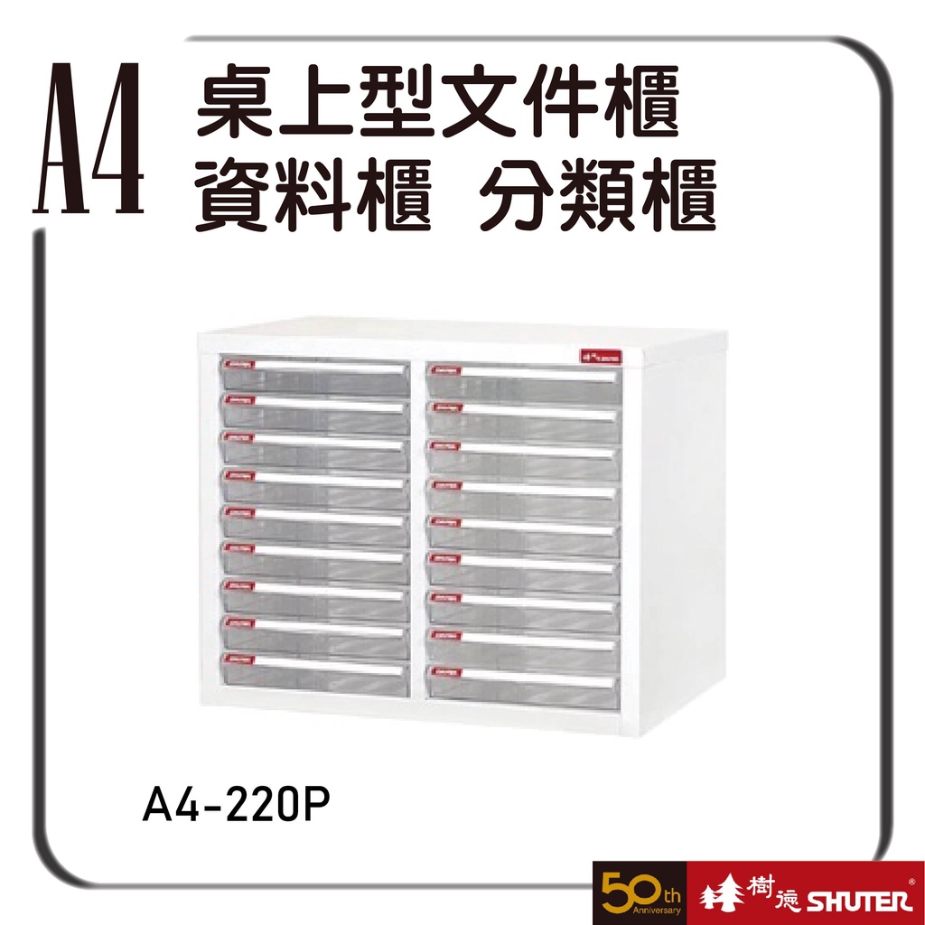 樹德 A4-220P 桌上型文件櫃 文件架 資料櫃 置物櫃 公文櫃 分類櫃 辦公櫃 效率櫃 抽屜櫃 鐵軌 | 蝦皮購物
