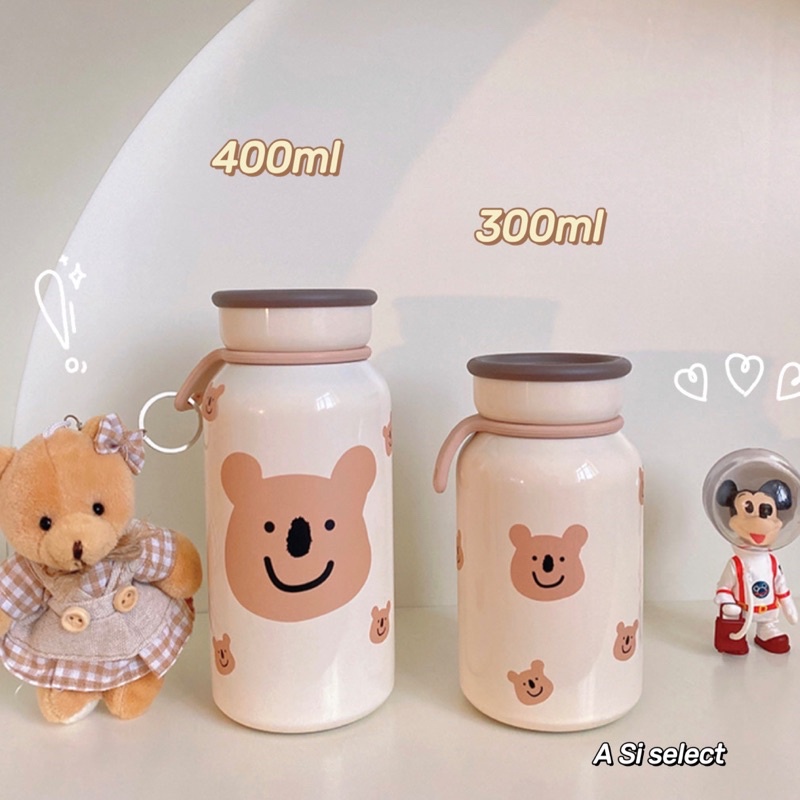 ﹝現貨﹞奶茶系保溫瓶 保溫杯 附提手300/400ml 304不鏽鋼保溫杯 韓國ins風 無印風 小水杯 隨行杯水瓶水壺 | 蝦皮購物