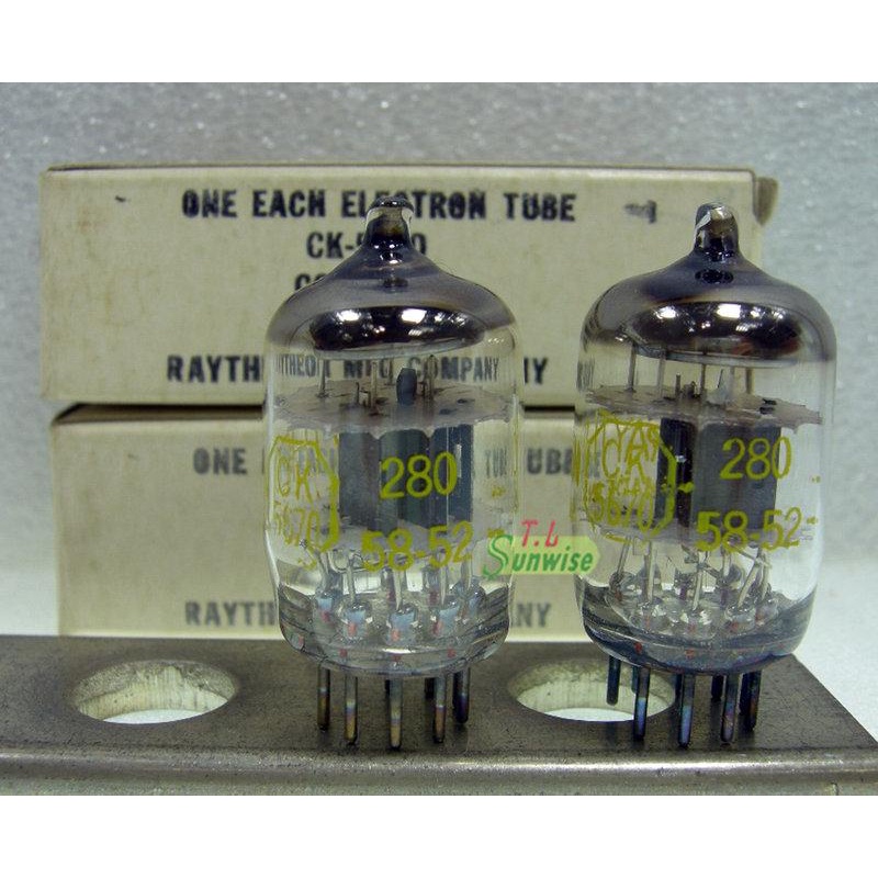 NO:5633 美國 RAYTHEON 5670 (中國 6N3 升級管; 6H3N 同批號 黑屏 真空管 1對 NIB | 蝦皮購物