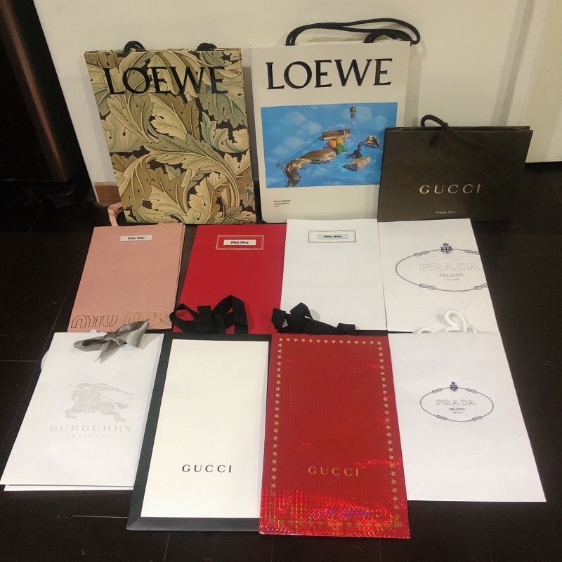 全新精品 Loewe Miu miu Prada GUCCI BURBERRY 情人節限定紙袋 袋子 | 蝦皮購物