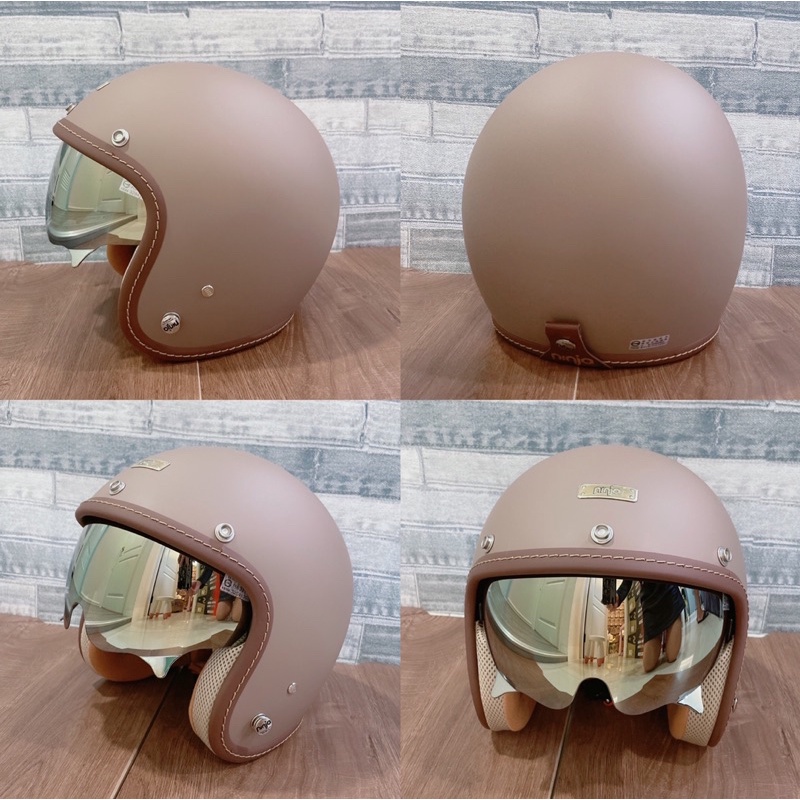 微町♥️安全帽 Ninja 醺砂 騎士帽 涼感內襯 內墨鏡 806 806A 消光 內藏鏡片 素色 素面 | 蝦皮購物