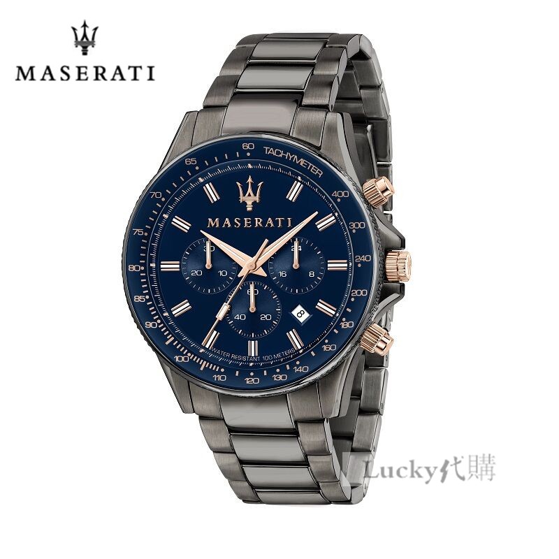 Lucky代購新品瑪莎手錶 黑色鋼帶錶 男士腕錶 三眼計時日曆防水男錶 商務休閒鋼鏈石英錶R8873640001 | 蝦皮購物