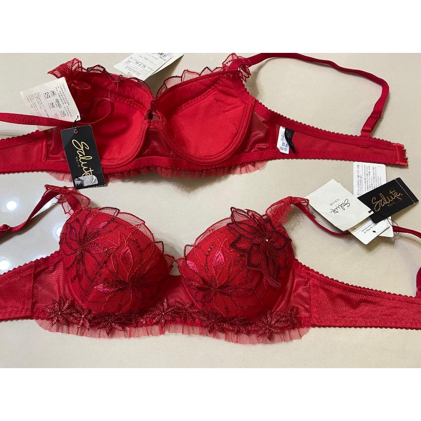 華歌爾 莎露 Salute 美鑽 刺繡蕾絲 精緻內衣 專櫃進口內衣C70 F70 E70 D70 紅色 睫毛 蕾絲 | 蝦皮購物