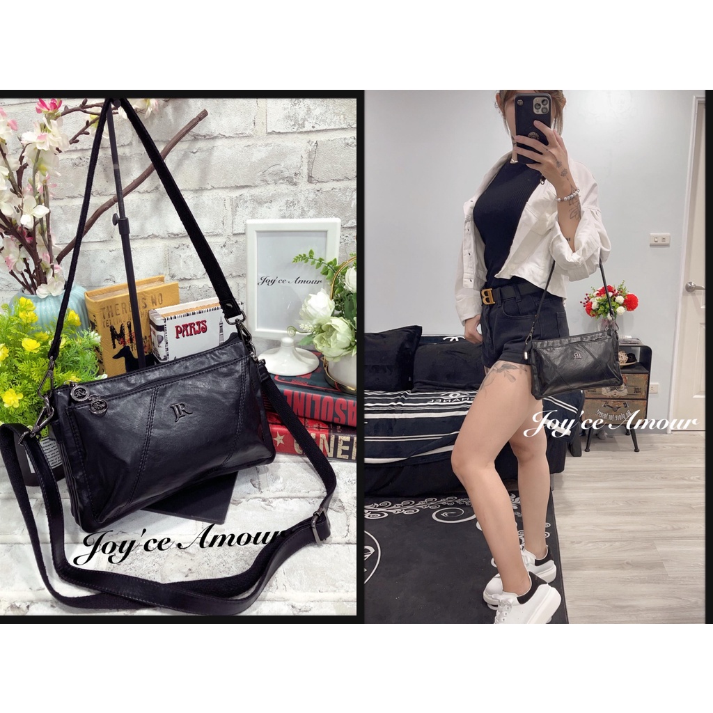 Joy'ce Amour 自訂羊仔紋料雙拉鍊肩背/斜背包 | 蝦皮購物