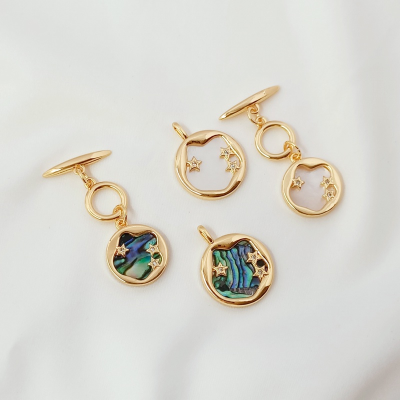 14K包金保色粘貝星辰大海OT吊墜手工DIY手鍊搭扣鎖釦連接收尾扣 | 蝦皮購物