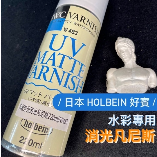 『ZSARTSHOP』日本 Holbein 好賓 抗UV 消光保護凡尼斯 Matt varnish 水彩專用 220ml | 蝦皮購物