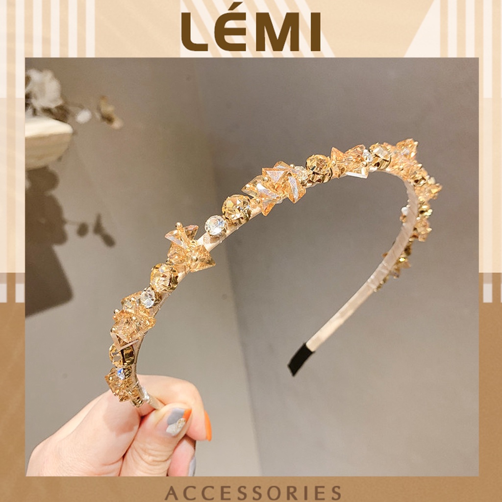 韓式奶油金石髮帶奢華女士 Lemi Accessories | 蝦皮購物