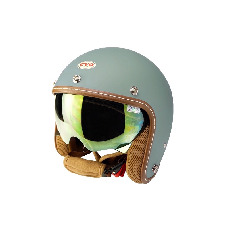 [漿漿賣場]附發票 快速出貨 免運費 EVO CA-312/312S Alisa艾莉莎 皮革邊內墨鏡復古帽 安全帽 | 蝦皮購物