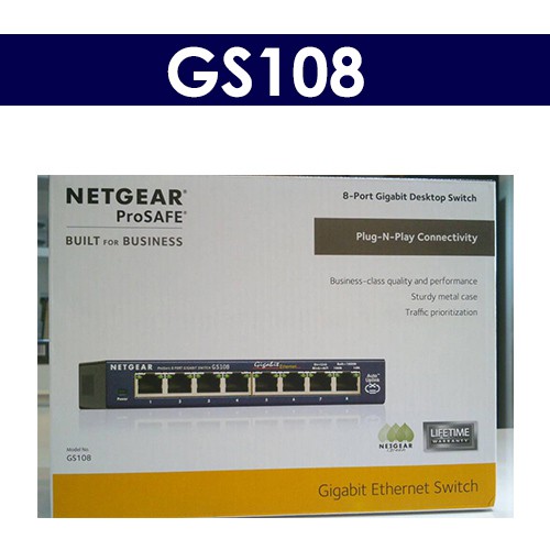 【全新5年保固/含稅開發票】 NETGEAR GS108 8埠 金屬接頭集線交換器 | 蝦皮購物
