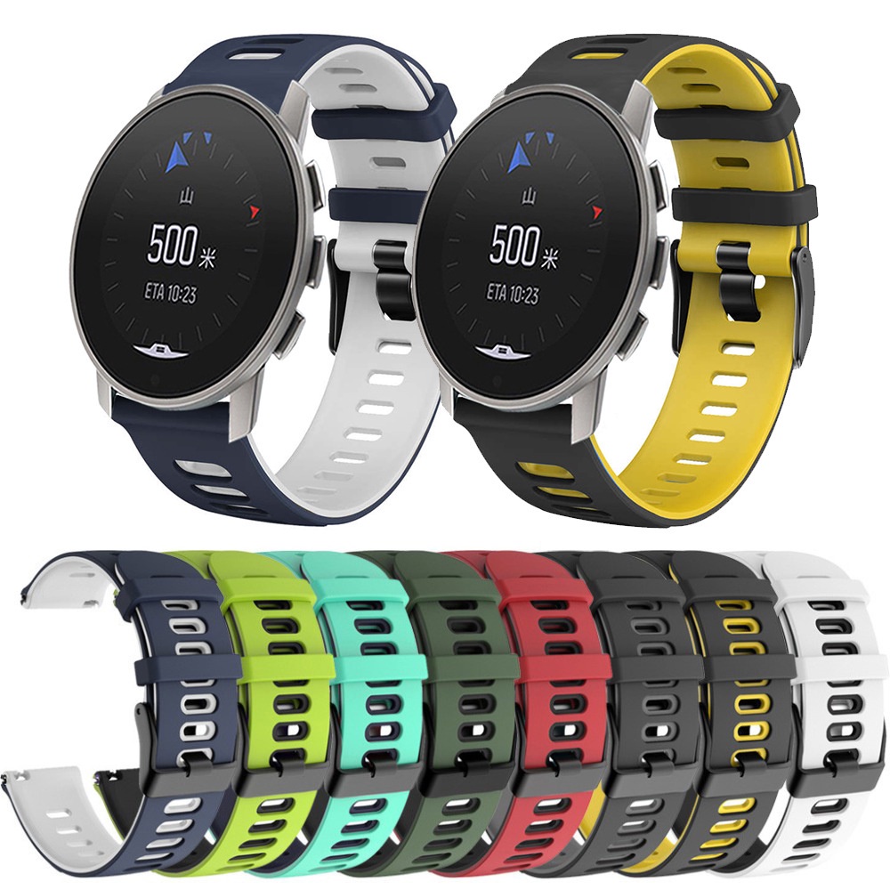 【SPG】適用於頌拓 SUUNTO 9 PEAK 鬆拓SUUNTO 3雙色硅膠錶帶雙層替換腕帶 小米Haylou RS3 | 蝦皮購物
