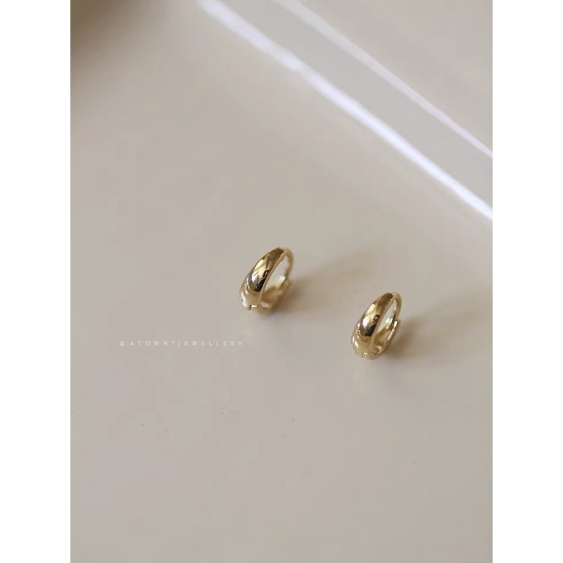 =現貨= ATOWN 輕珠寶 純9K金 質感耳圈 基本款耳扣耳環 | 蝦皮購物