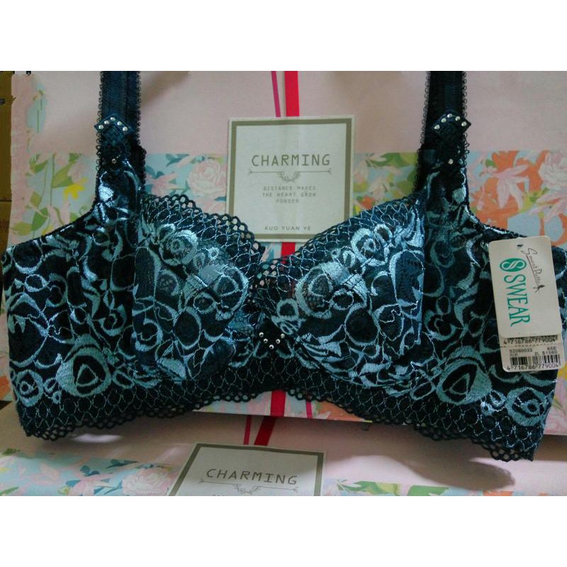 【思薇爾】SWEAR貝兒的玫瑰75D=34D無襯單內衣(華麗藍綠) | 蝦皮購物