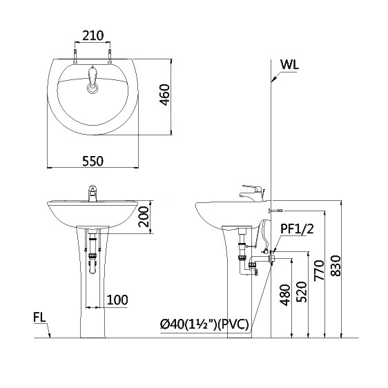 Caesar 凱撒衛浴 面盆組 L2220 長腳 洗臉盆 臉盆 洗手槽─台灣宅修隊17ihome | 蝦皮購物