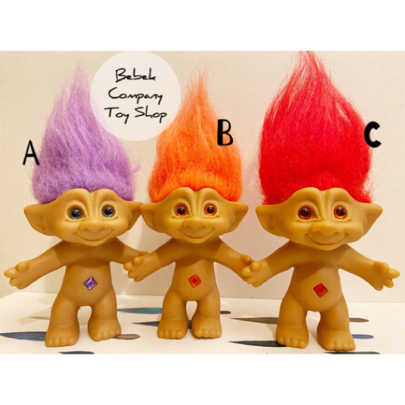 中型 1980 Vintage Troll Doll Gem 醜娃 巨魔娃娃 幸運小子 寶石系列 | 蝦皮購物