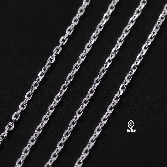 Wbj訂製珠寶 4mm實心純銀十字鍊 古巴鍊 編織鍊 蛇骨鍊 電鍍30u厚白金鎖骨鍊 | 蝦皮購物