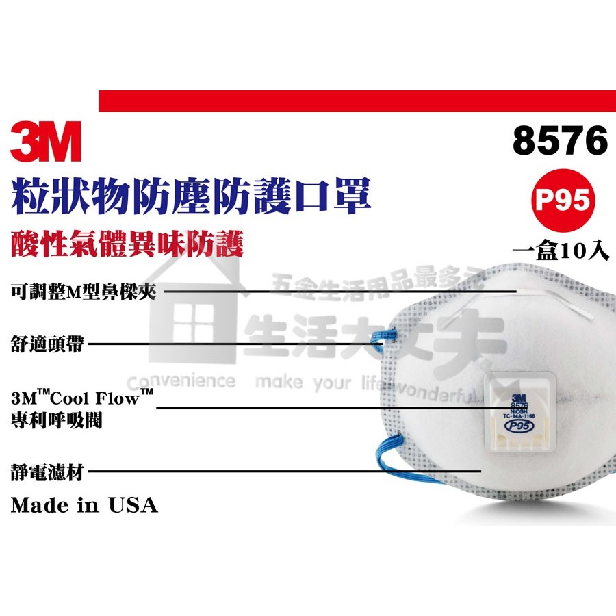 🌈生活大丈夫 附發票🌈3M 8576 防酸防鉛活性碳口罩 P95等級 | 蝦皮購物